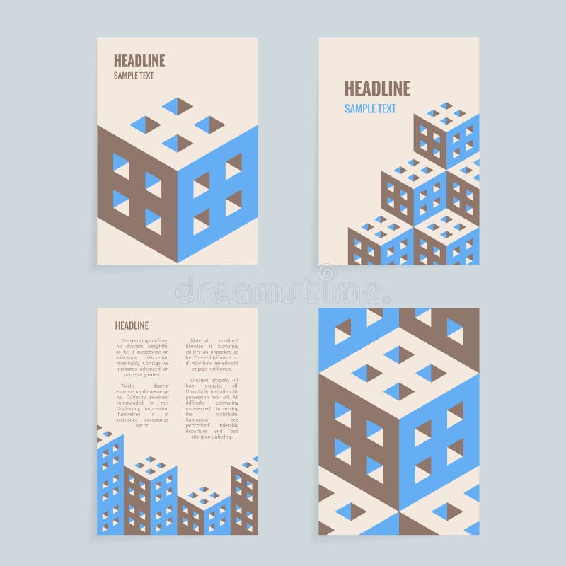 Isometric Cover Design Template Stock Vector - Illustration of abstract ...