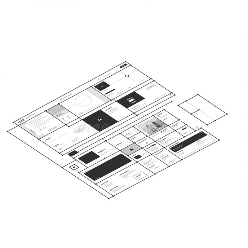 Isometric Design of a User Interface Layout, Illustrating a Website or Application Stock ...