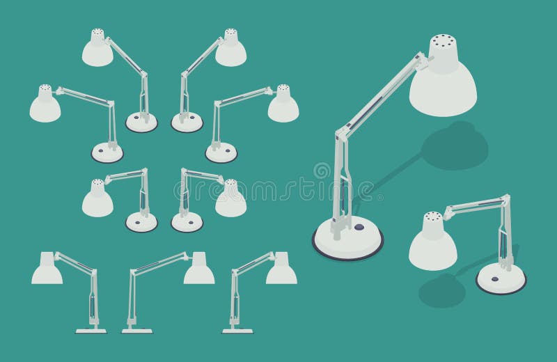 Isometric desk lamps stock vector. Illustration of illuminate - 60737553