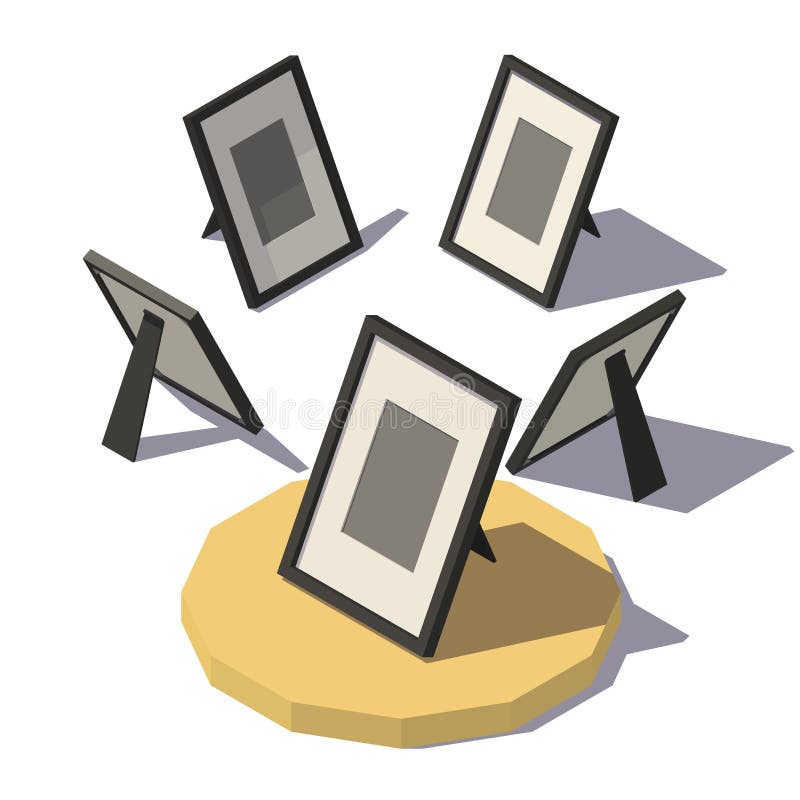 Isometric Desktop Photo Frame Stock Vector - Illustration of design ...