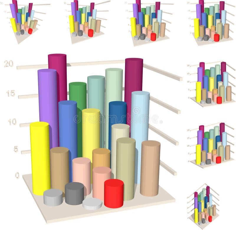 Isometric diagram columns stock illustration. Illustration of ...