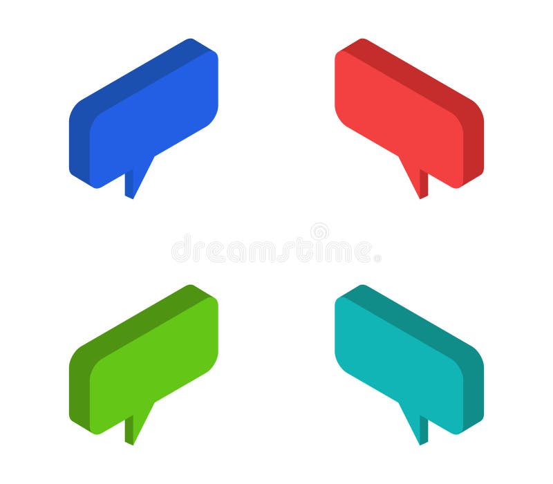Isometric Dialog Cloud Icon Illustrated in Vector on White Background ...