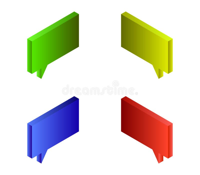 Isometric Dialog Cloud Icon Illustrated in Vector on White Background ...
