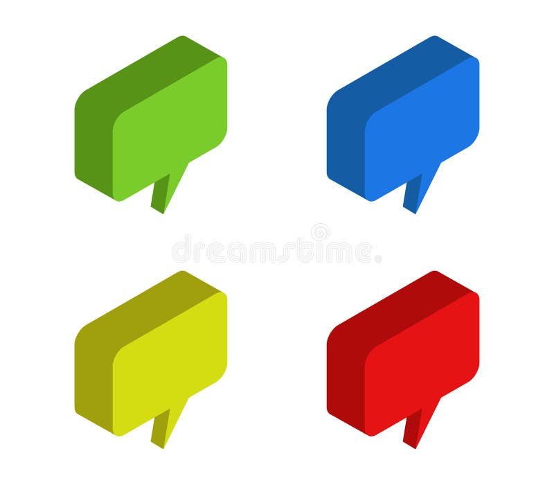 Isometric Dialog Cloud Icon Illustrated in Vector on White Background ...