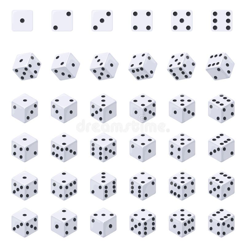 Isometric Dice Cube. Lucky Dices Number Combinations for Cards Game or ...