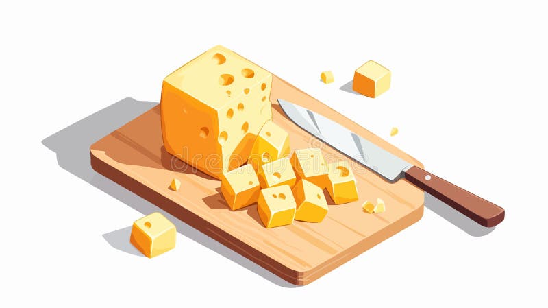 Isometric Dice Cut Cheese Vector Illustration for Design Projects Stock ...