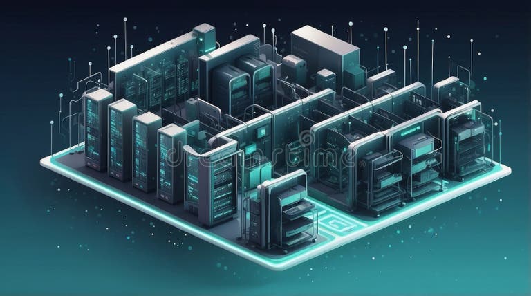 Isometric Server Racks Vector: Cloud, Network, Blender Style Stock ...