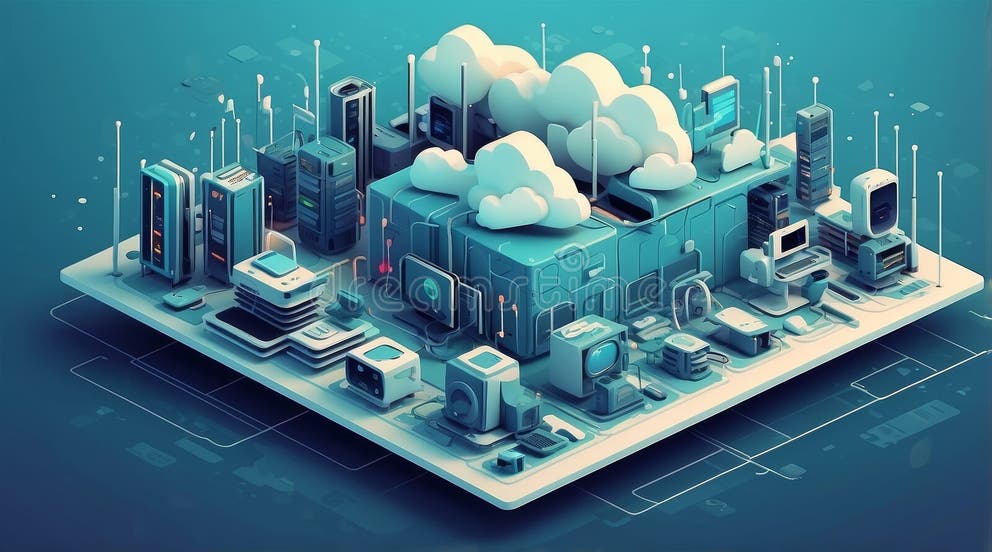 Isometric Server Racks Vector: Cloud, Network, Blender Style Stock ...