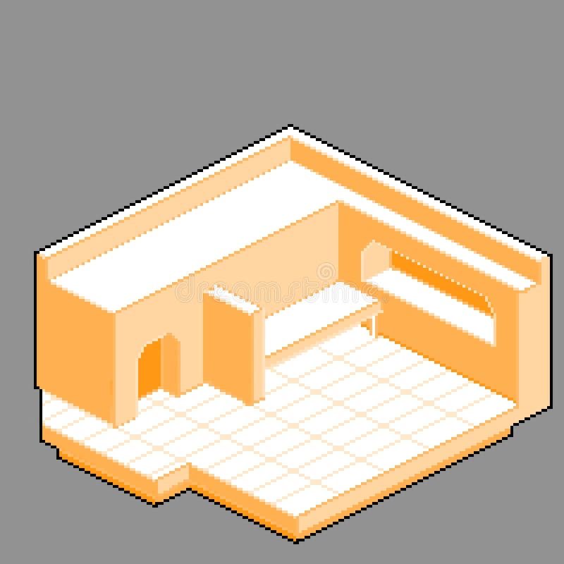 Simple and Flat Isometric Indoor Miniature Layout Stock Illustration ...