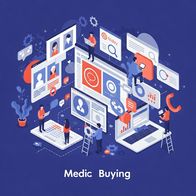 Isometric Digital Interactions and Teamwork (Generated with AI) Stock ...