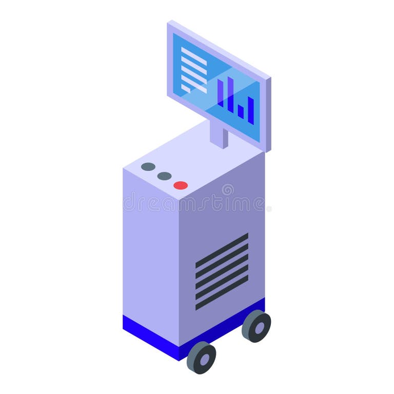 Isometric Digital Kiosk with Interface Screen Stock Vector ...