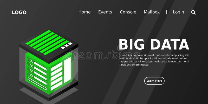 Isometric Digital Technology Web Banner. BIG DATA Machine Learning ...