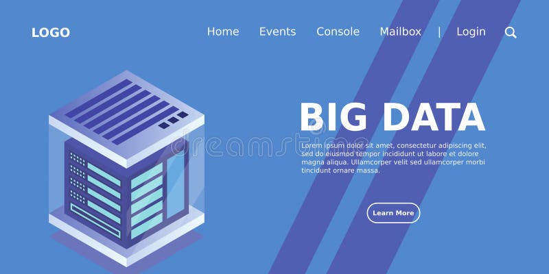 Isometric Digital Technology Web Banner. BIG DATA Machine Learning ...
