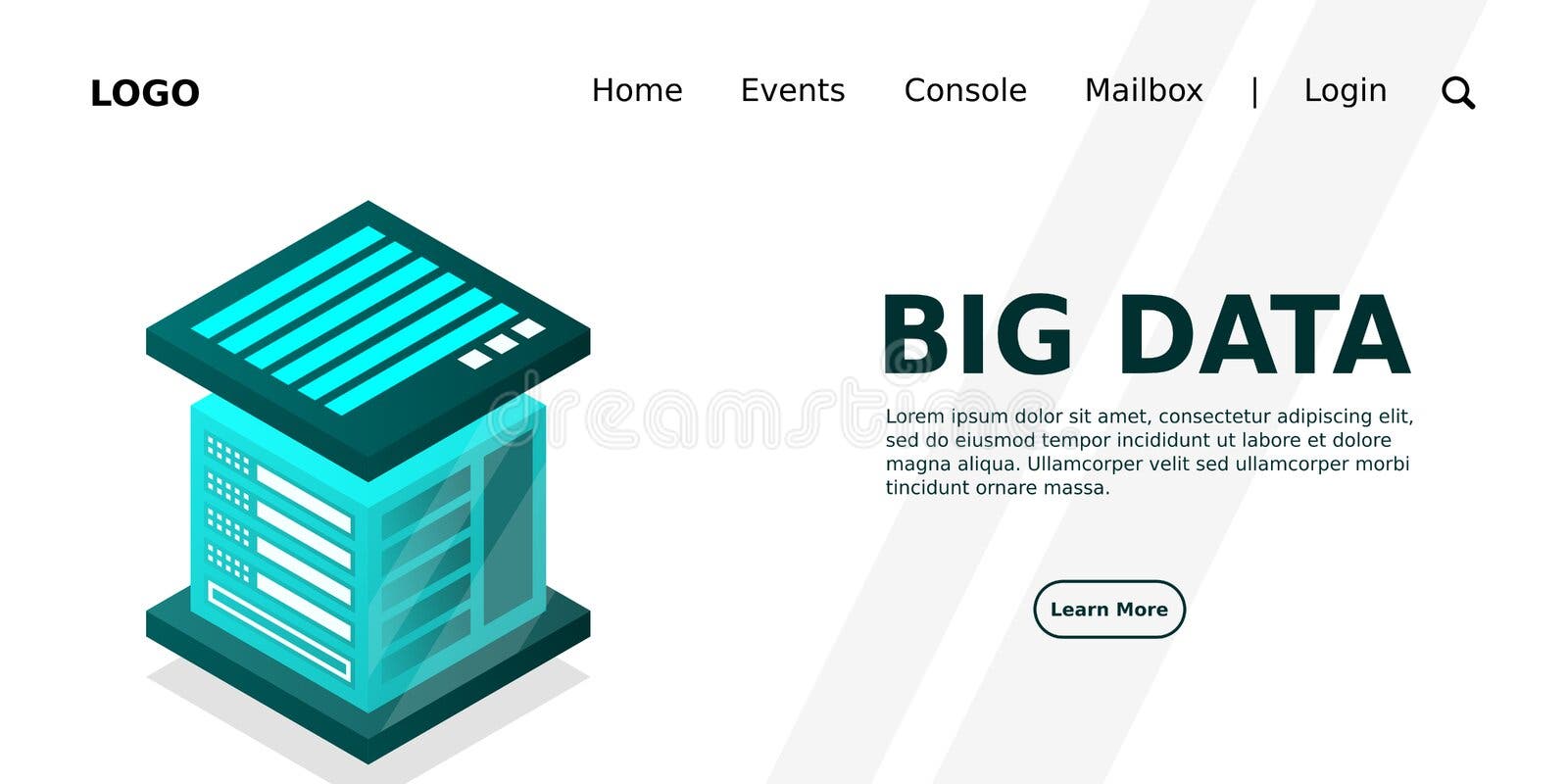 Isometric Digital Technology Web Banner. BIG DATA Machine Learning ...