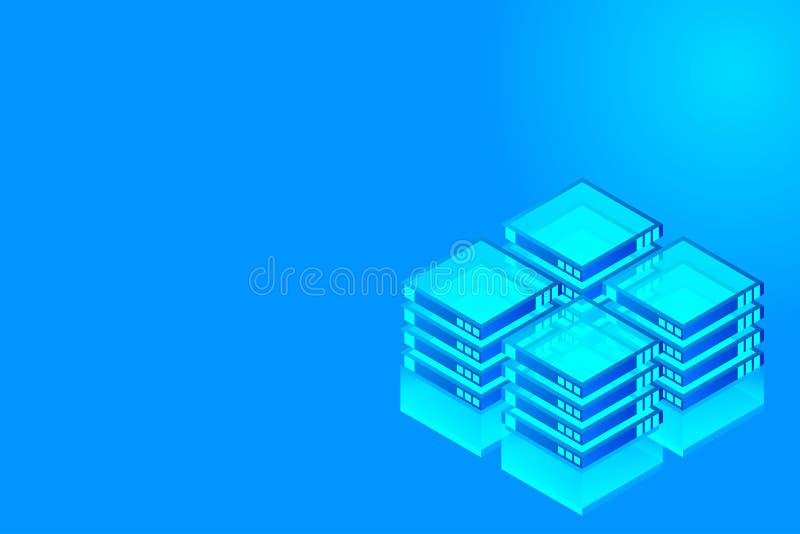 Isometric Digital Technology Web Banner. BIG DATA Machine Learning ...