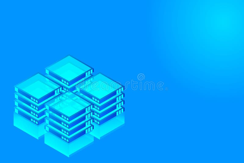 Isometric Digital Technology Web Banner. BIG DATA Machine Learning ...