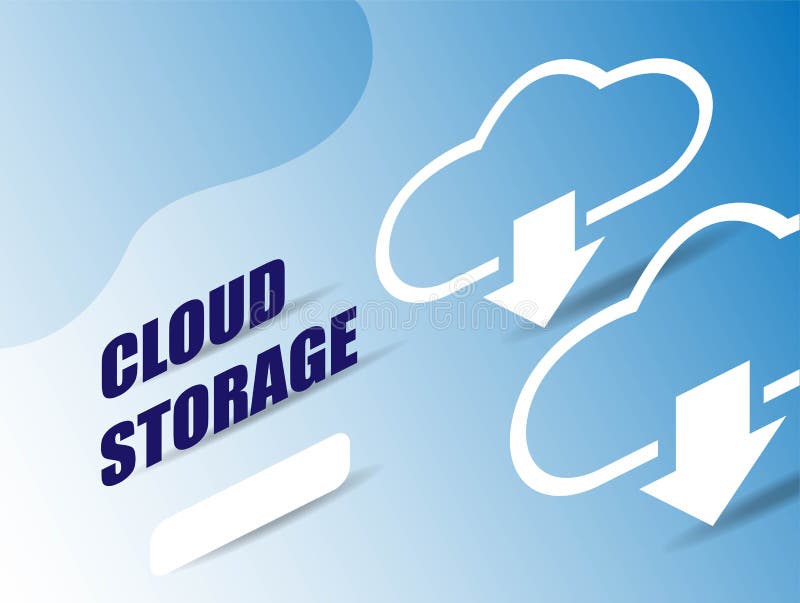 Isometric Digital Technology Web Banner. 3d Cloud Storage for Marketing ...