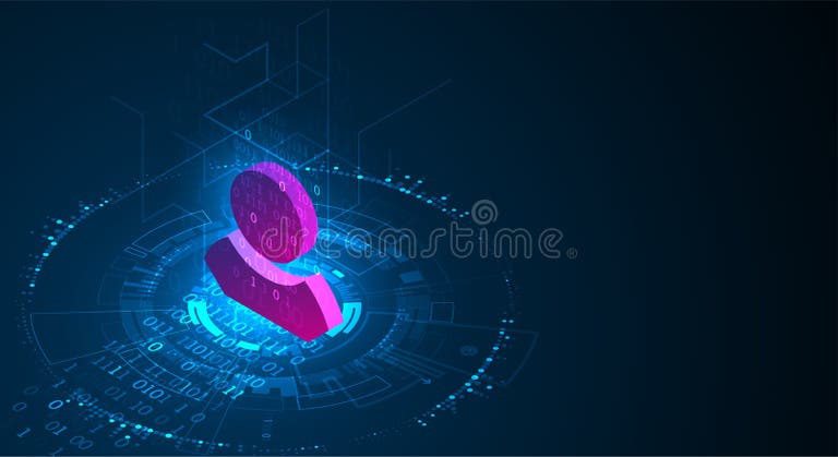 Isometric Digital User Icon. Abstract Technology Background. Vector ...