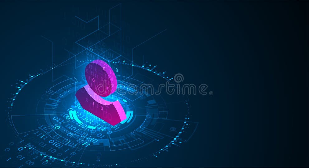 Isometric Digital User Icon. Abstract Technology Background. Vector ...