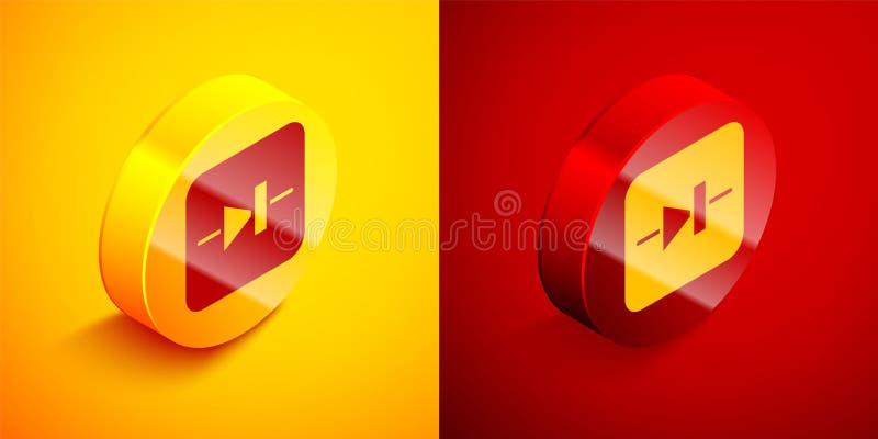 Isometric Diode in Electronic Circuit Icon Isolated on Orange and Red ...