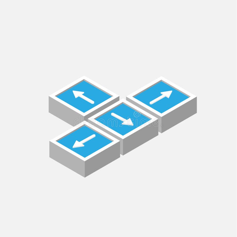 Isometric direction arrows stock vector. Illustration of long - 125508204