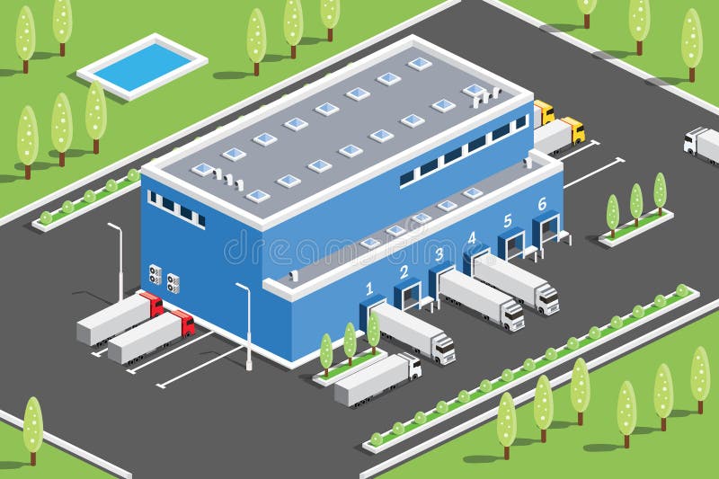 Isometric Distribution Logistic Center. Warehouse Storage Facilities ...