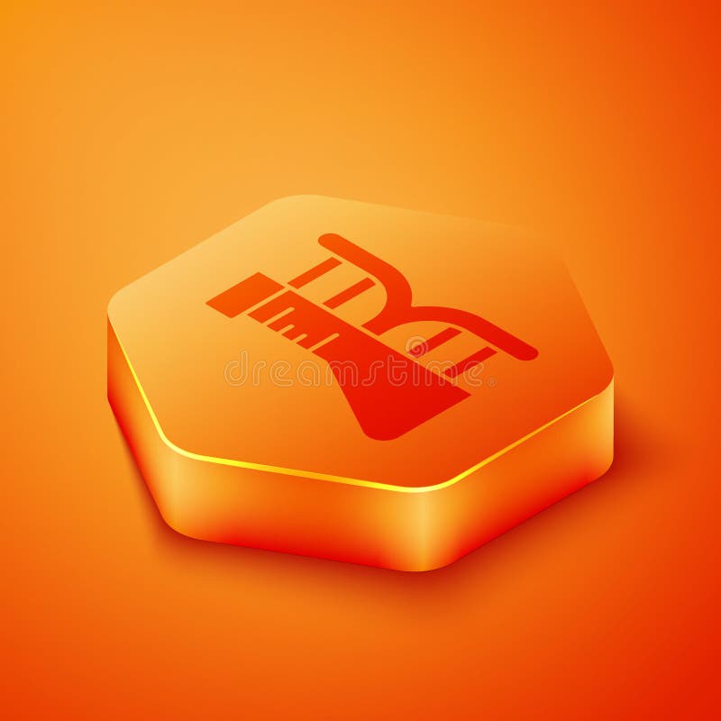 Isometric DNA Research, Search Icon Isolated on Orange Background ...