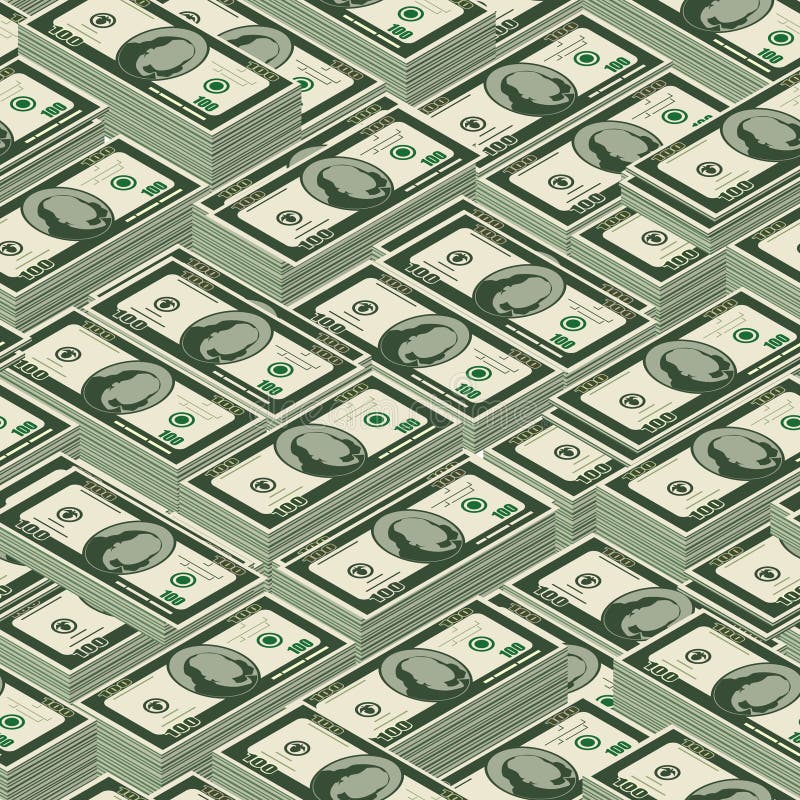 Isometric Dollars Seamless Pattern Stock Vector - Illustration of green ...