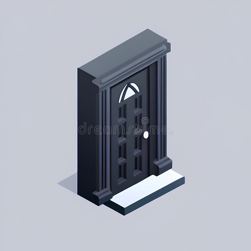Isometric Door. 3d Vector Illustration. Isometric Door Stock Image ...