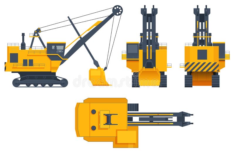Isometric Dragline Excavators. Heavy Equipment Used in Civil ...