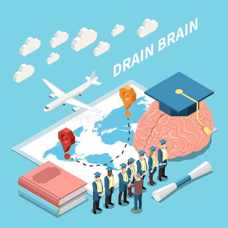 Isometric Drain Brain Composition Stock Vector - Illustration of human ...