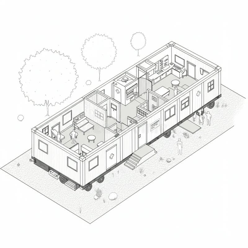 Isometric Drawing of a Mobile Medical Clinic Designed within a ...