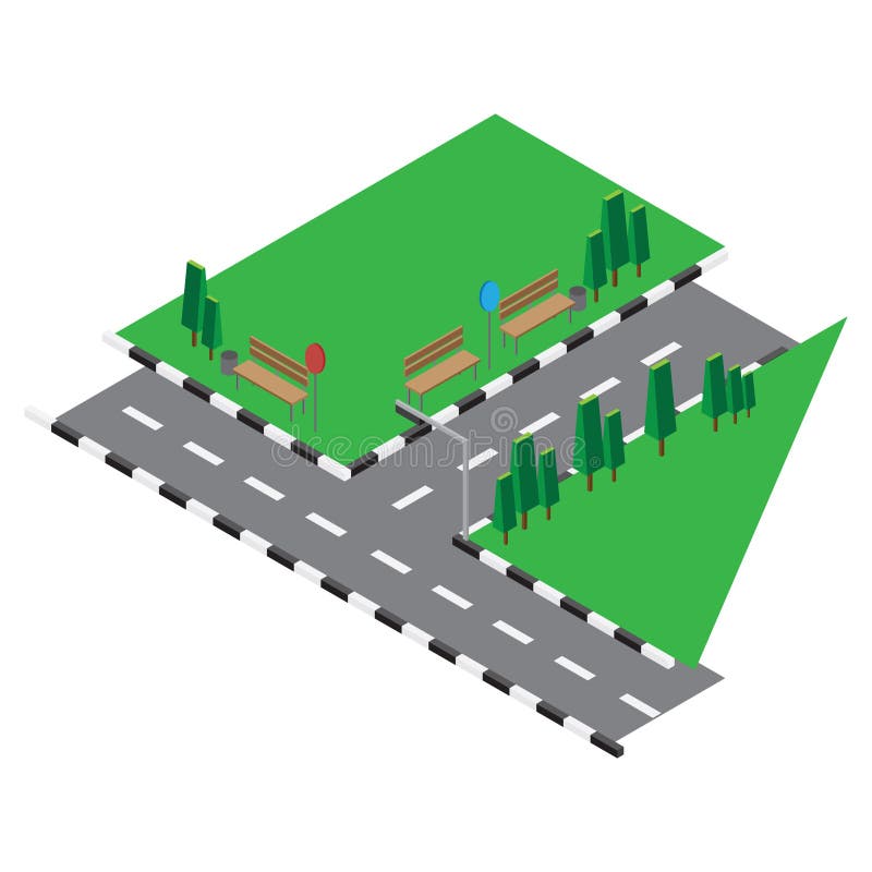 Isometric Map Road Plan. Vector Illustration Decorative Design Stock ...