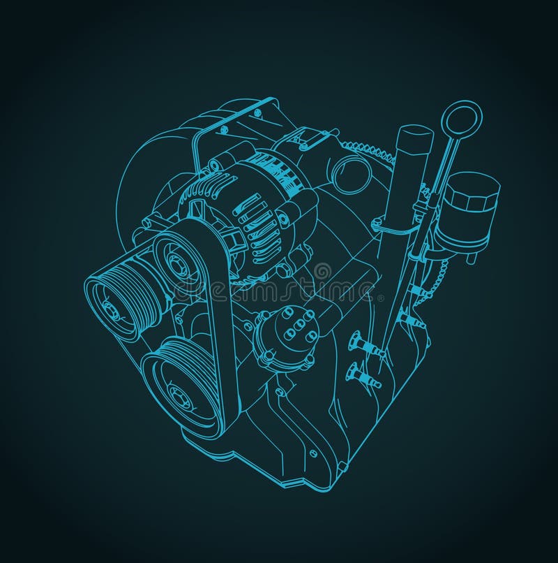 Isometric Drawing of a Wankel Rotary Engine Stock Vector - Illustration ...