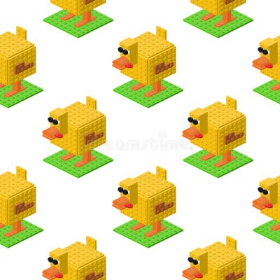 Isometric Duck Pattern. Vector Clipart Stock Vector - Illustration of ...