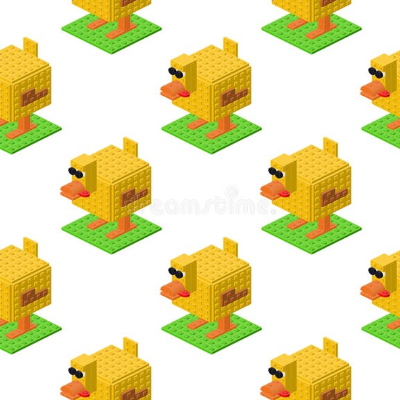 Isometric Duck Pattern. Vector Clipart Stock Vector - Illustration of ...