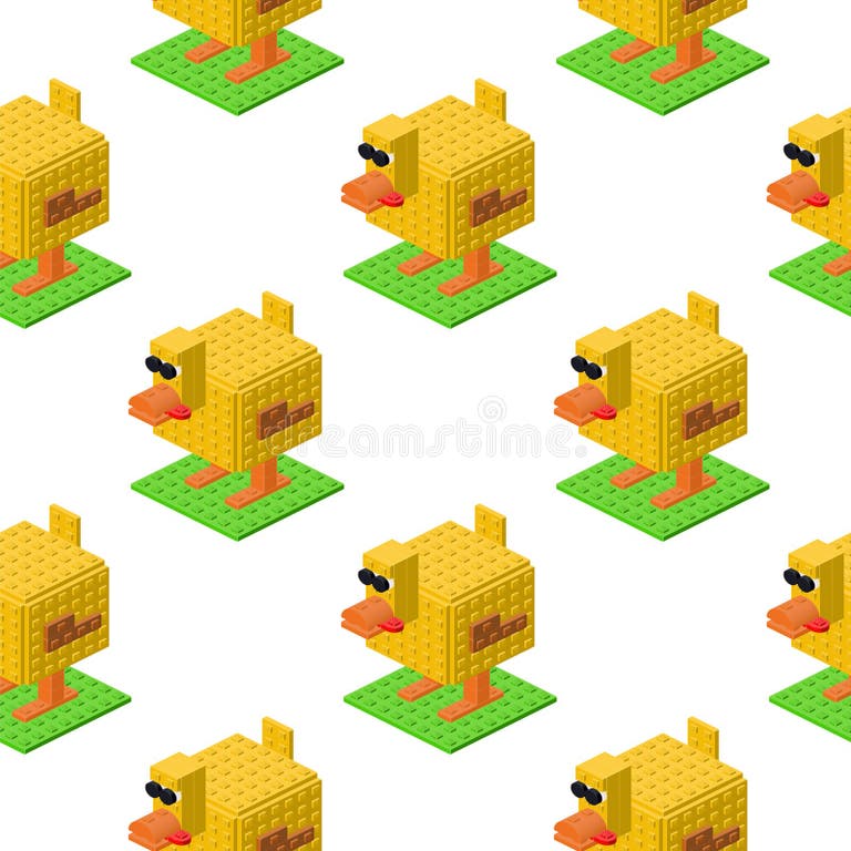 Isometric Duck Pattern. Vector Clipart Stock Vector - Illustration of ...