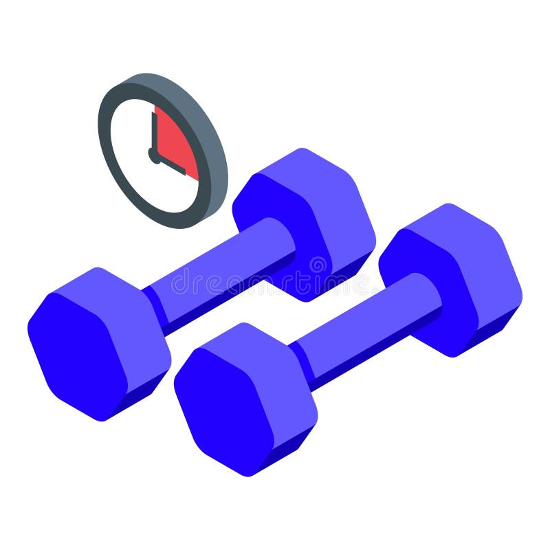 Isometric Dumbbells with Timer Illustration Stock Illustration ...