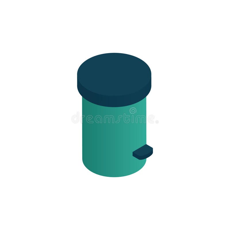 Isometric Dustbin. Vector Illustration Decorative Design Stock Vector ...