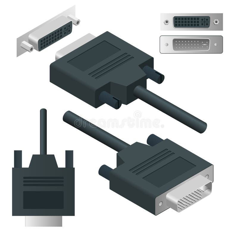 Isometric DVI Adapter, Digital Visual Interface Cable Connector ...
