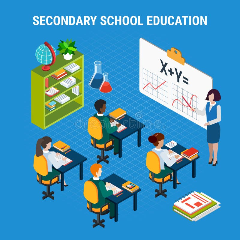 Isometric Education Concept Stock Vector - Illustration of class ...