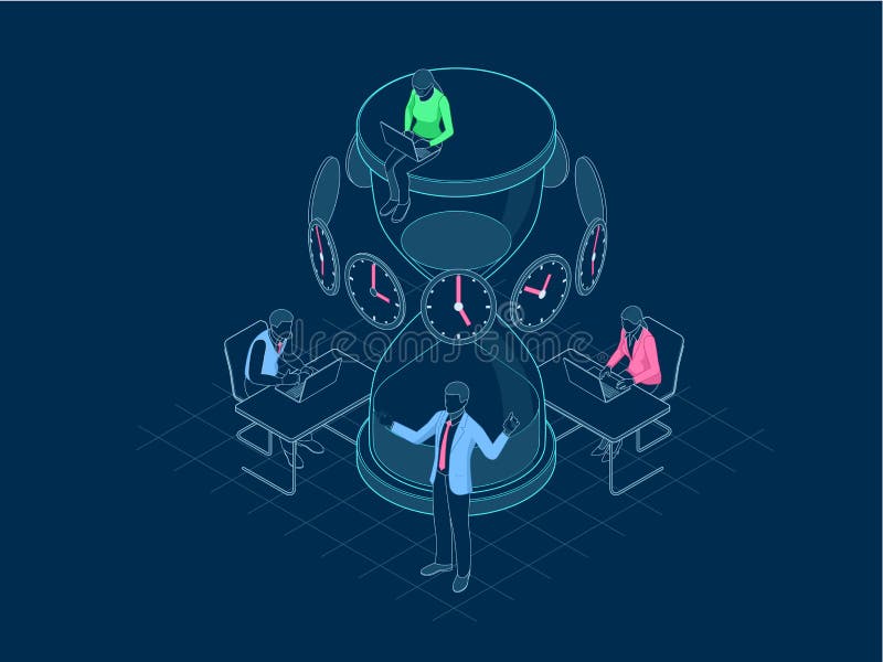 Isometric Effective Time Management in Outline Concept. Business People ... Isometric Effective Time Management in Outline Concept. Business People ...