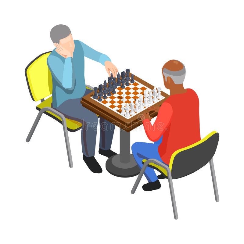 Game Chess Two Old Men Playing Chess Stock Illustrations – 25 Game ...