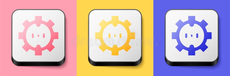Isometric Electrical Outlet Icon Isolated on Pink, Yellow and Blue ...