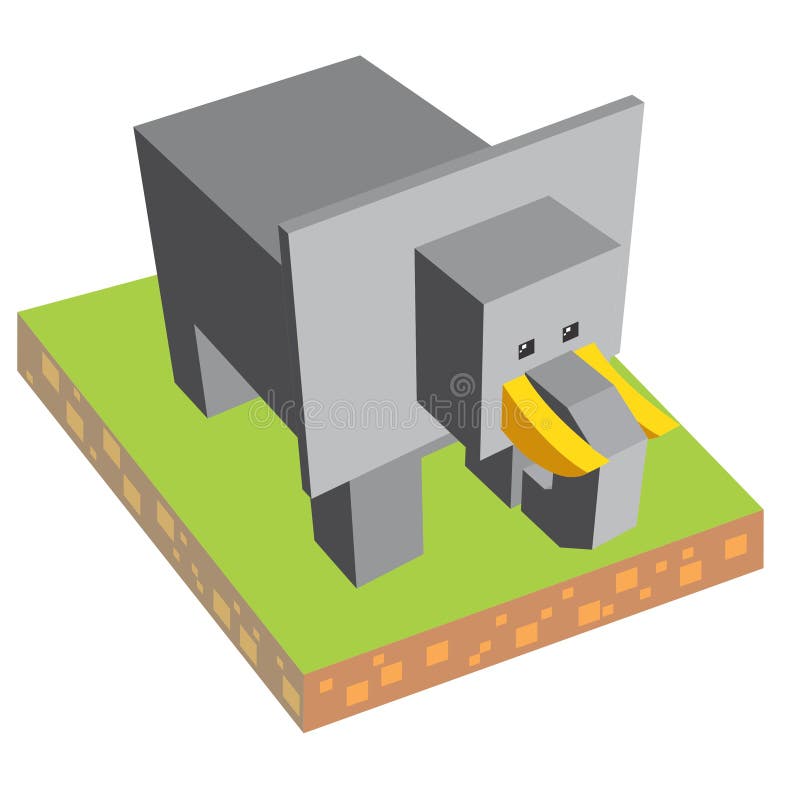 Isometric Elephant Animal Collection Stock Vector - Illustration of ...