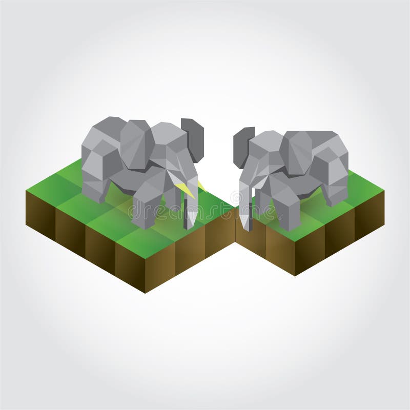 Isometric Elephant. Vector Illustration Decorative Design Stock Vector ...