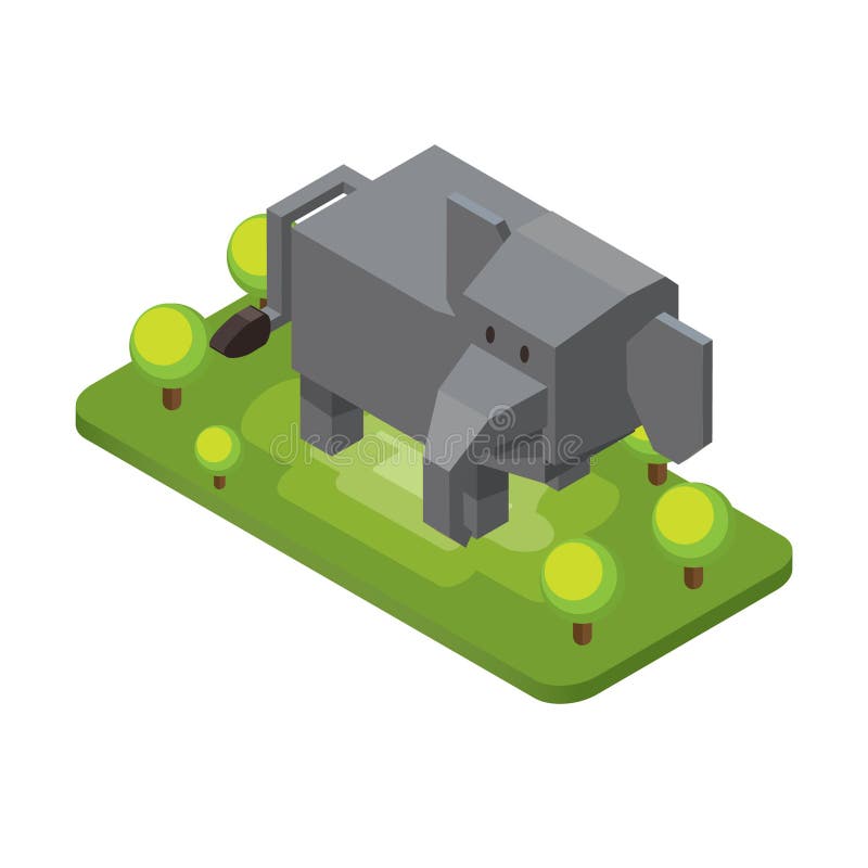 Isometric Elephant. Vector Illustration Decorative Design Stock Vector ...