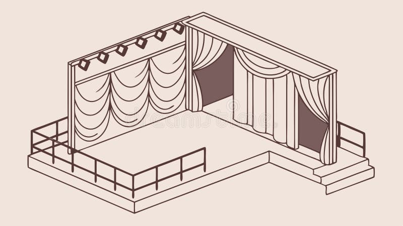 Isometric Empty Stage Performance Platform, Vector Design Generative AI ...