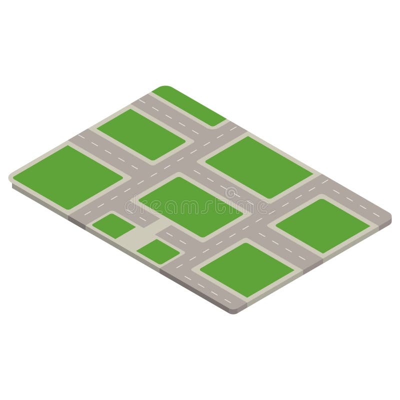 Isometric Empty Street Vector Stock Vector - Illustration of billboard ...