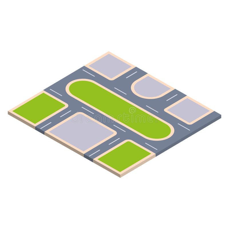 Isometric Empty Street Vector Stock Vector - Illustration of traffic ...